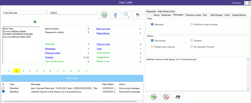 User Links – User Messages – Aurora Information Technology
