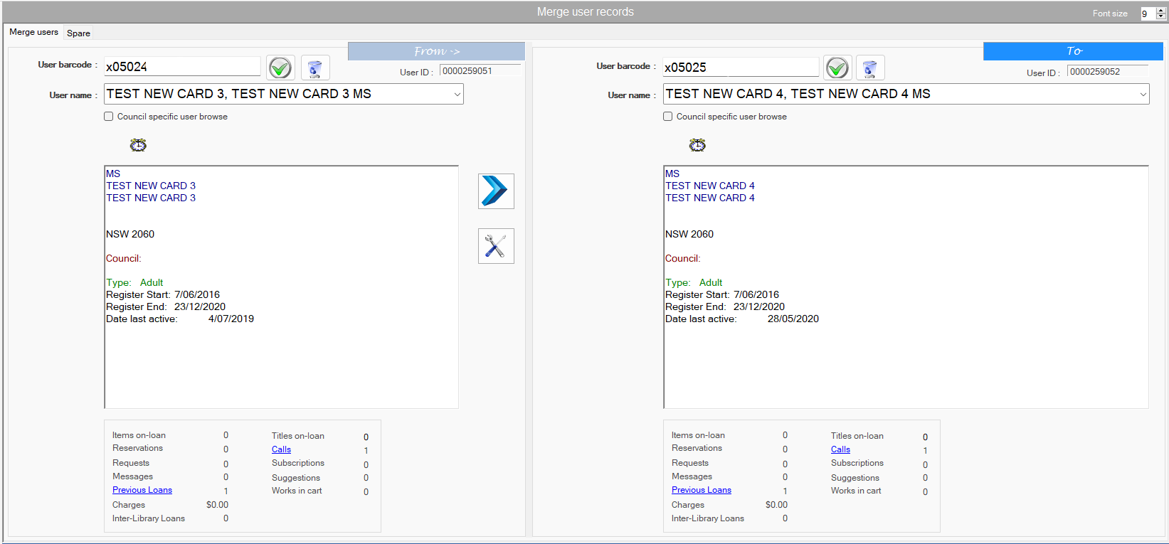 User Merge Screen – Desktop – Aurora Information Technology
