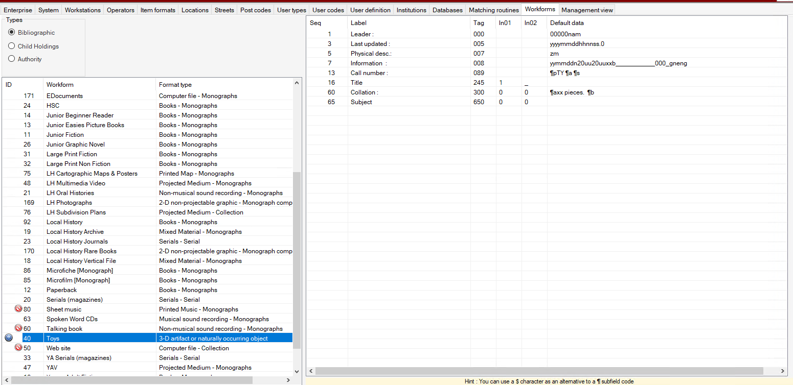 System Parameters Screen – Desktop – Aurora Information Technology