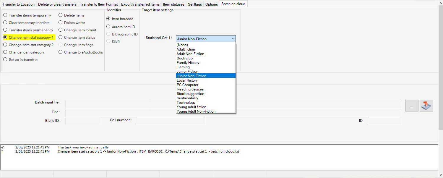 Item Transfer Screen – Desktop – Aurora Information Technology
