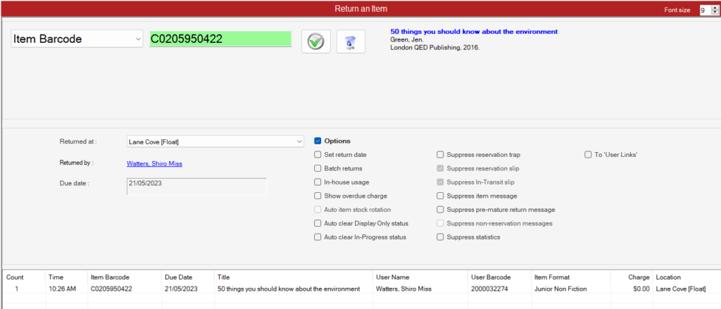 Returns Screen – Desktop – Aurora Information Technology