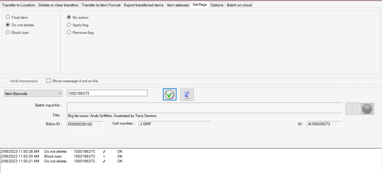 Item Transfer Screen – Desktop – Aurora Information Technology