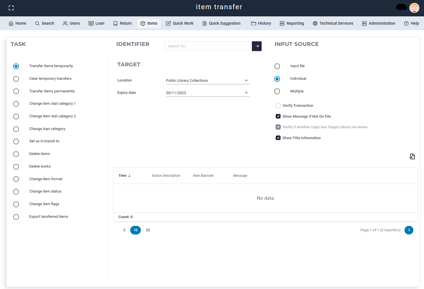 Item Transfer – Astria – Aurora Information Technology